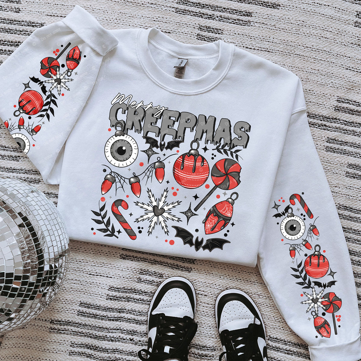 Merry Creepmas With Two 8in Sleeves DTF Transfer 8237 – Elena Maria Designs